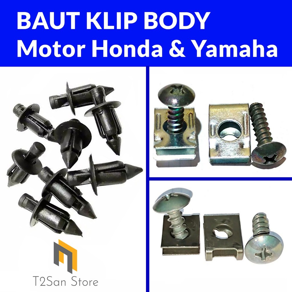 Jual Baut Klip Kancing Body Plastik & Besi Motor Yamaha Dan Honda ...