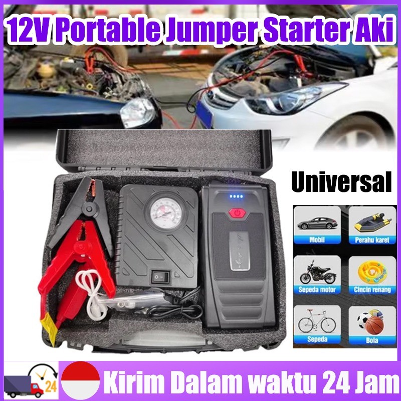 Jual [Ready ya,COD] Jump Starter Aki Mobil Power Bank Pompa Angin Mobil ...