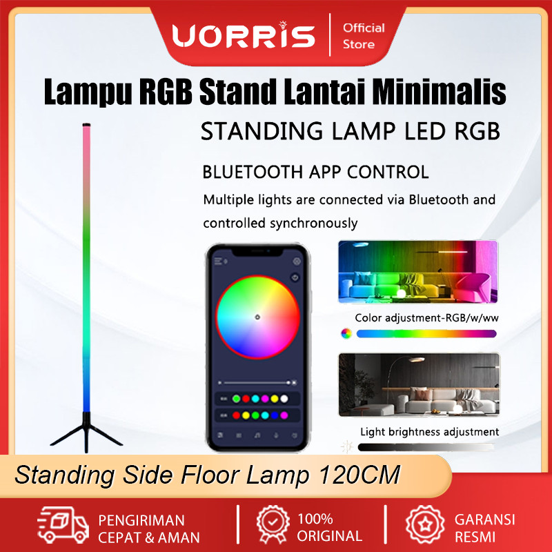 Jual Lampu RGB Stand Sudut Lantai Minimalis / Standing Side Floor Lamp ...