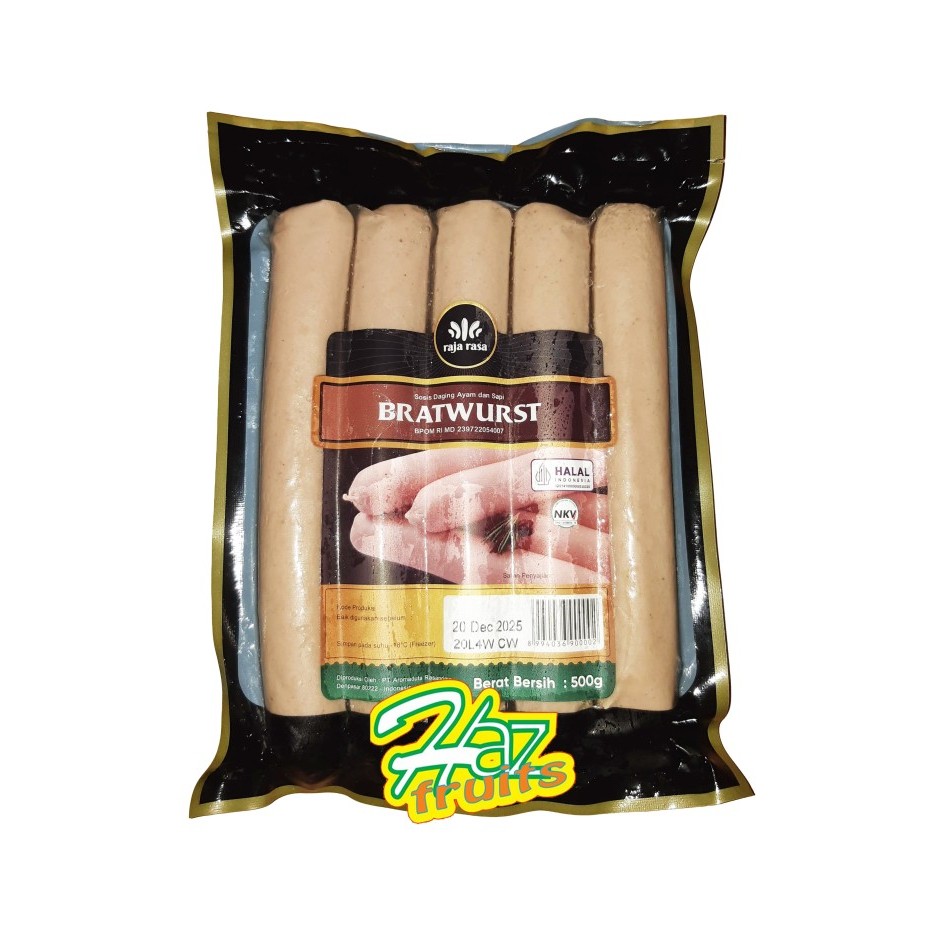 Jual Sosis Bratwurst Raja Rasa | Sosis Daging Sapi dan Ayam 500 Gram ...