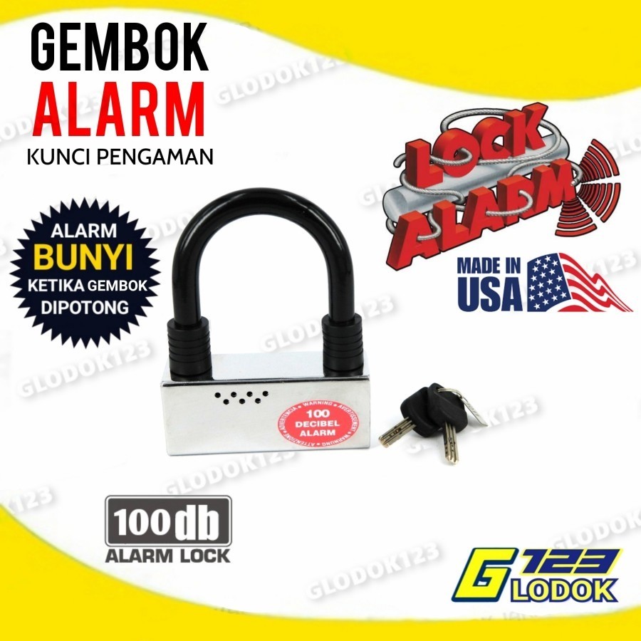 Jual LOCK ALARM Gembok Baja Alarm Anti Maling Pengaman ORIGINAL USA ...