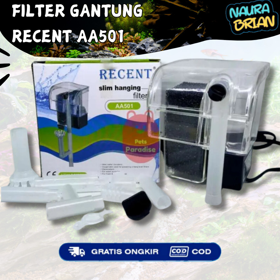 Jual FILTER GANTUNG AQUARIUM HANGING FILTER SLIM PLUS SKIMER RECENT AA ...