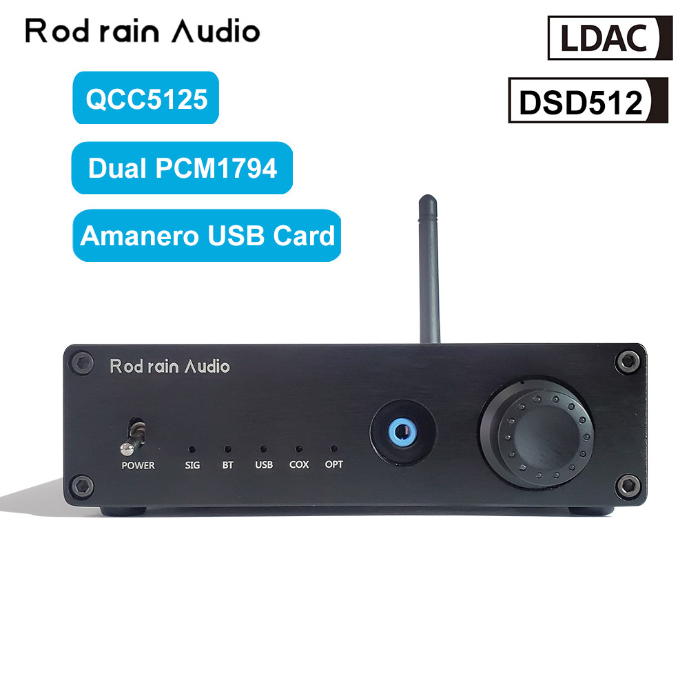 Jual Rod Rain Audio Dual PCM1794 DAC QCC5125 Bluetooth 5.1 Amanero USB ...