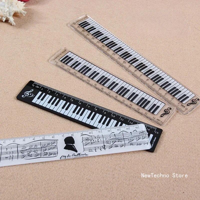 Jual Music Straight Rulers Creative Cat Musical Note Piano Transparent ...