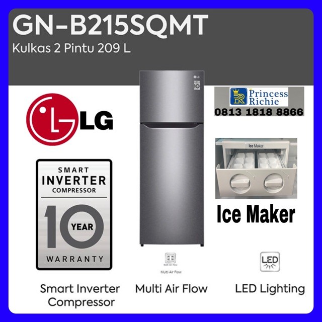 Jual Lemari es LG Smart inverter 2 pintu GN-B215SQMT | Shopee Indonesia