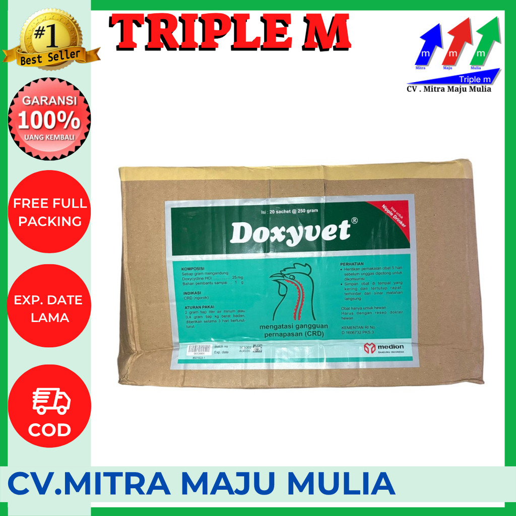 Jual DOXYVET 250 Gram 1 DUS ISI 20 - Obat Ayam Burung Ngorok CRD Flu ...
