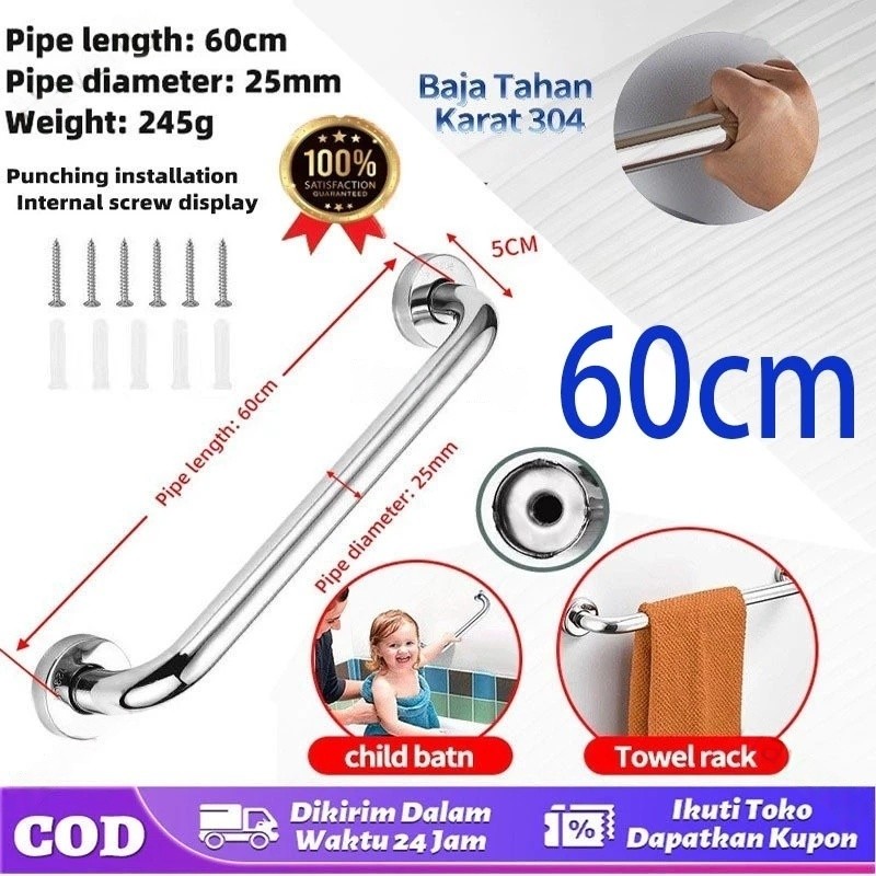Jual (60cm) Pegangan Kamar Mandi /Grab Bar Pegangan Bathtub / Pegangan ...