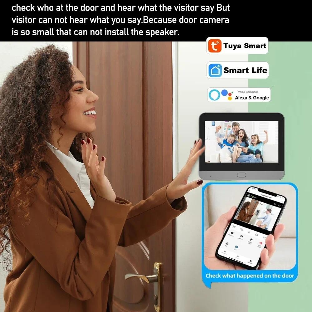 Jual Tuya Smart Peephole Camera - 4.3'' 1080P WiFi Door Viewer with ...