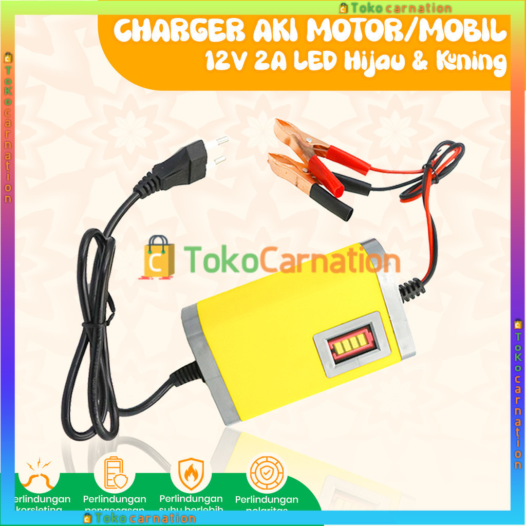 Jual [ BISA ] Alat Cas Aki /Car Truck Motorcycle Battery Charger 12V 2A ...