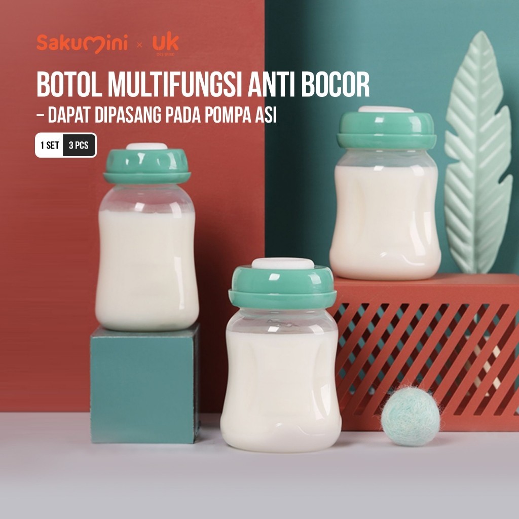 Jual Sakumini 3in1 Botol Penyimpanan Susu Asi Wadah Multifungsi Newborn ...