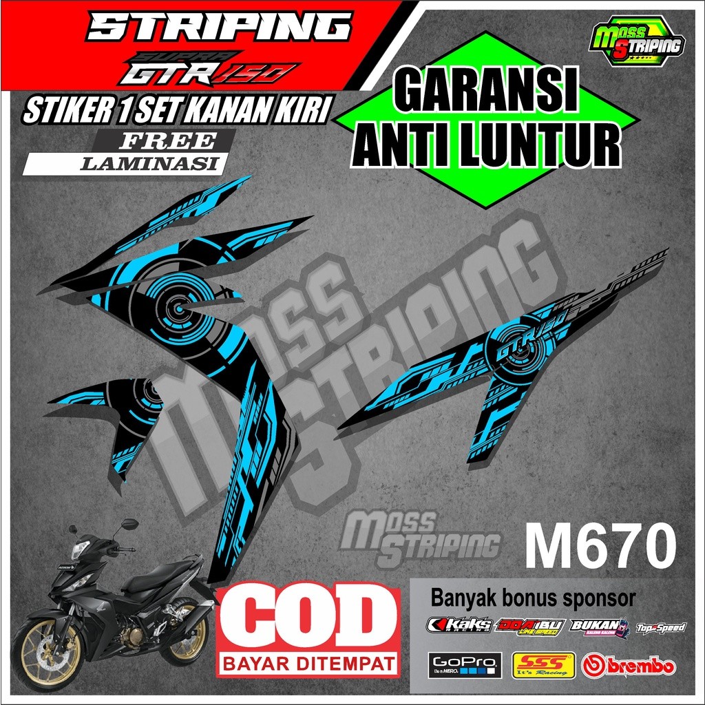 Jual Sticker Motor Striping Supra Gtr 150r Sport Kode M670 Stiker Motor ...