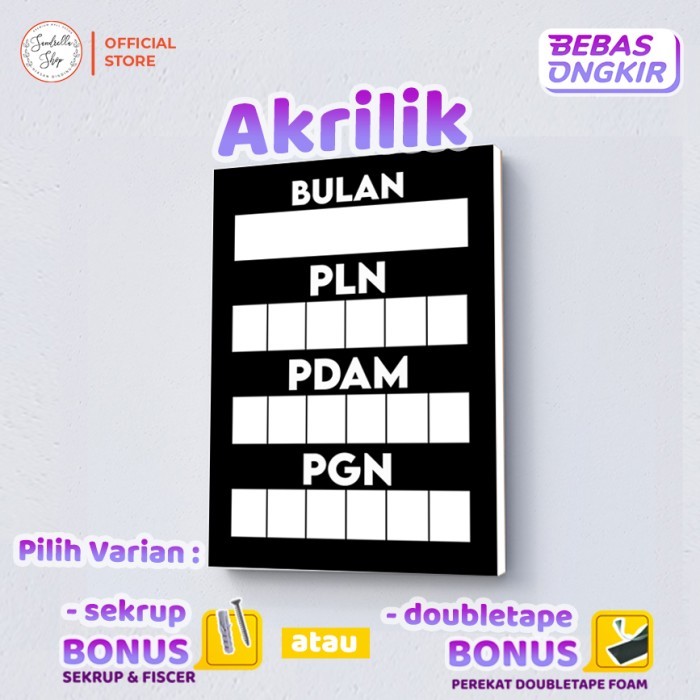 Jual (TERJAMIN)- Papan Meteran PAM PLN GAS Acrylic Sign Board Signage ...