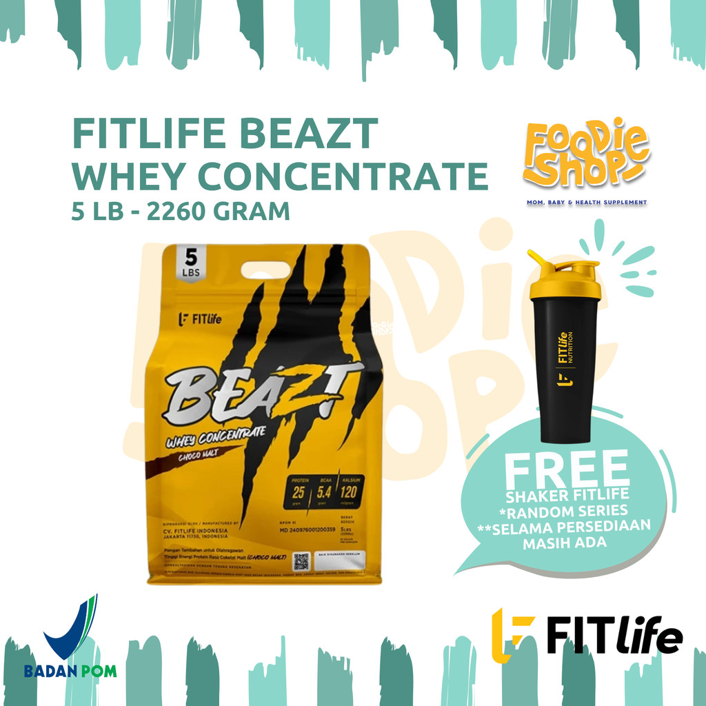 Jual FITlife Beazt 5lbs / 2260gr - Whey Protein Concentrate (Wpro Ugraded) | Shopee Indonesia