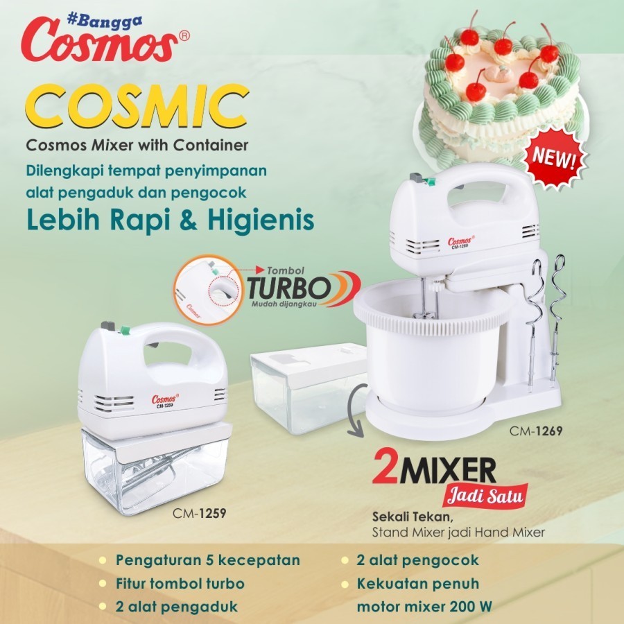 Jual Stand Mixer COSMIC CM-1269 (Cosmos Mixer with Container) / Cosmos ...