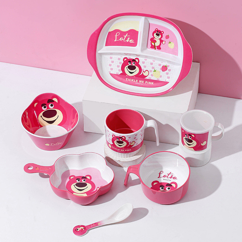 Jual Piring Mangkok Gelas Sendok Melamin Karakter Lotso | Shopee Indonesia