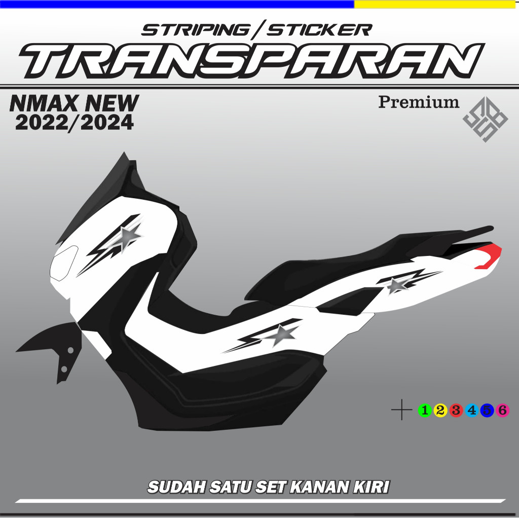 Jual Sticker Striping Transparan UV NMAX 155 New VVA Simple List NMAX ...