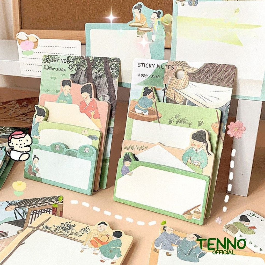 Jual TENNO Sticky Notes Set 3 Ukuran Size 3in1 Isi 90 Lembar Kertas ...