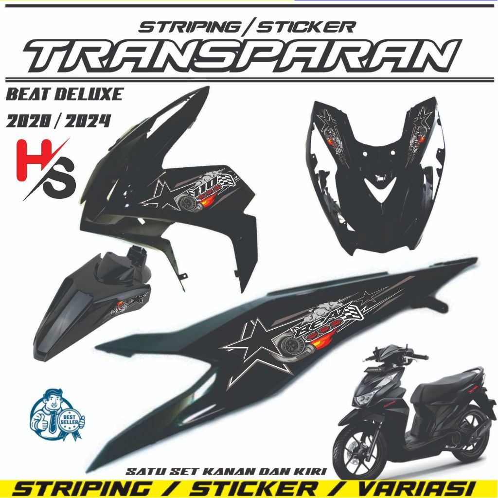 Jual VARIASI STIKER STRIPING TRANSPARAN MOTOR HONDA BEAT DELUXE/STREET ...