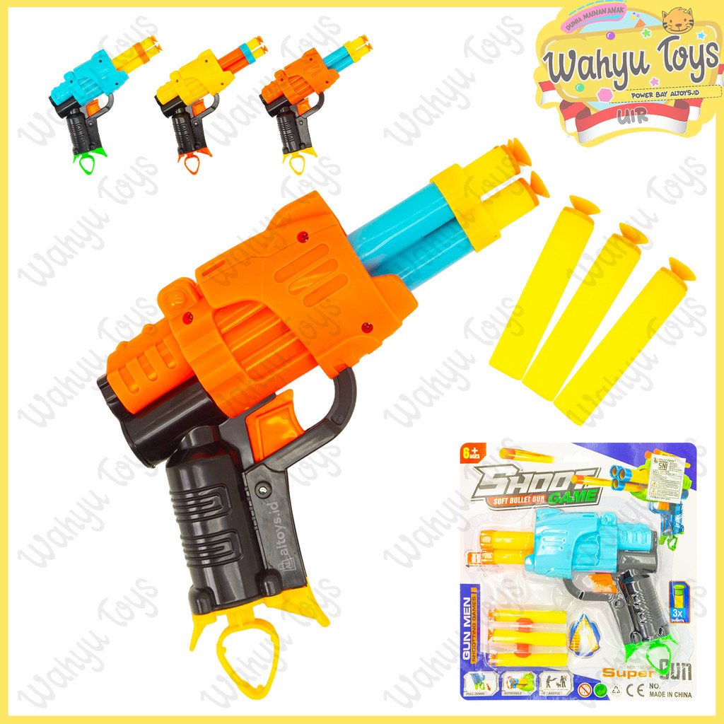 Jual Pistol Mainan Anak Soft Bullet Guns Toys MH-223 dengan 3 Peluru ...