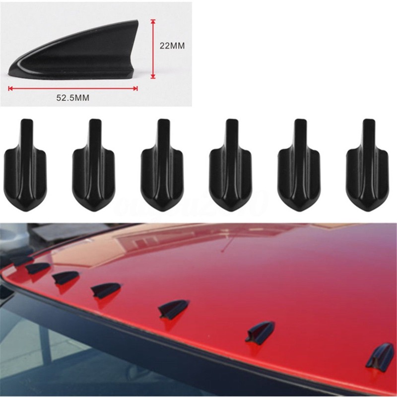 Jual UV-protected & weatherproof 6pcs Black Car EVO-Style PP Roof Shark ...