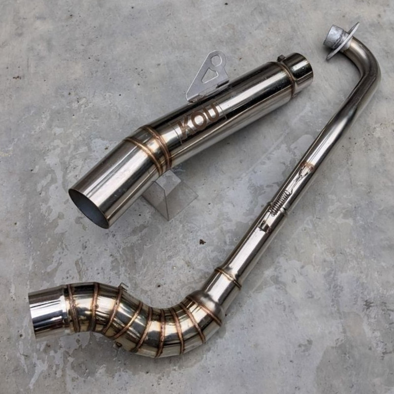 Jual Open Spec pipe exhaust 51mm Kou tube type for Wave 100 110 125 Xrm ...