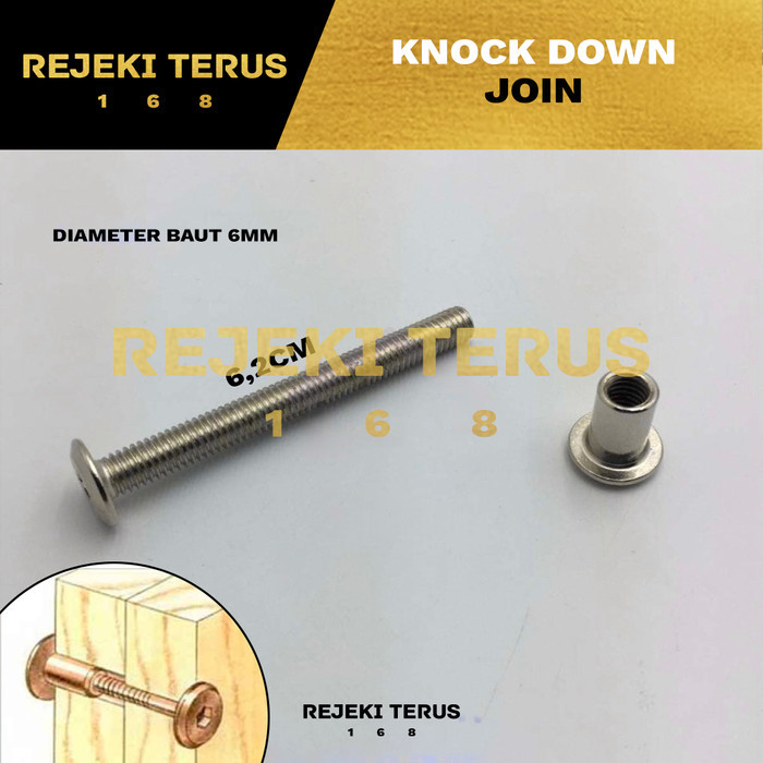Jual Knock Down Join 6,5 cm Baut Konektor Sambungan Connector KnockDown | Shopee Indonesia
