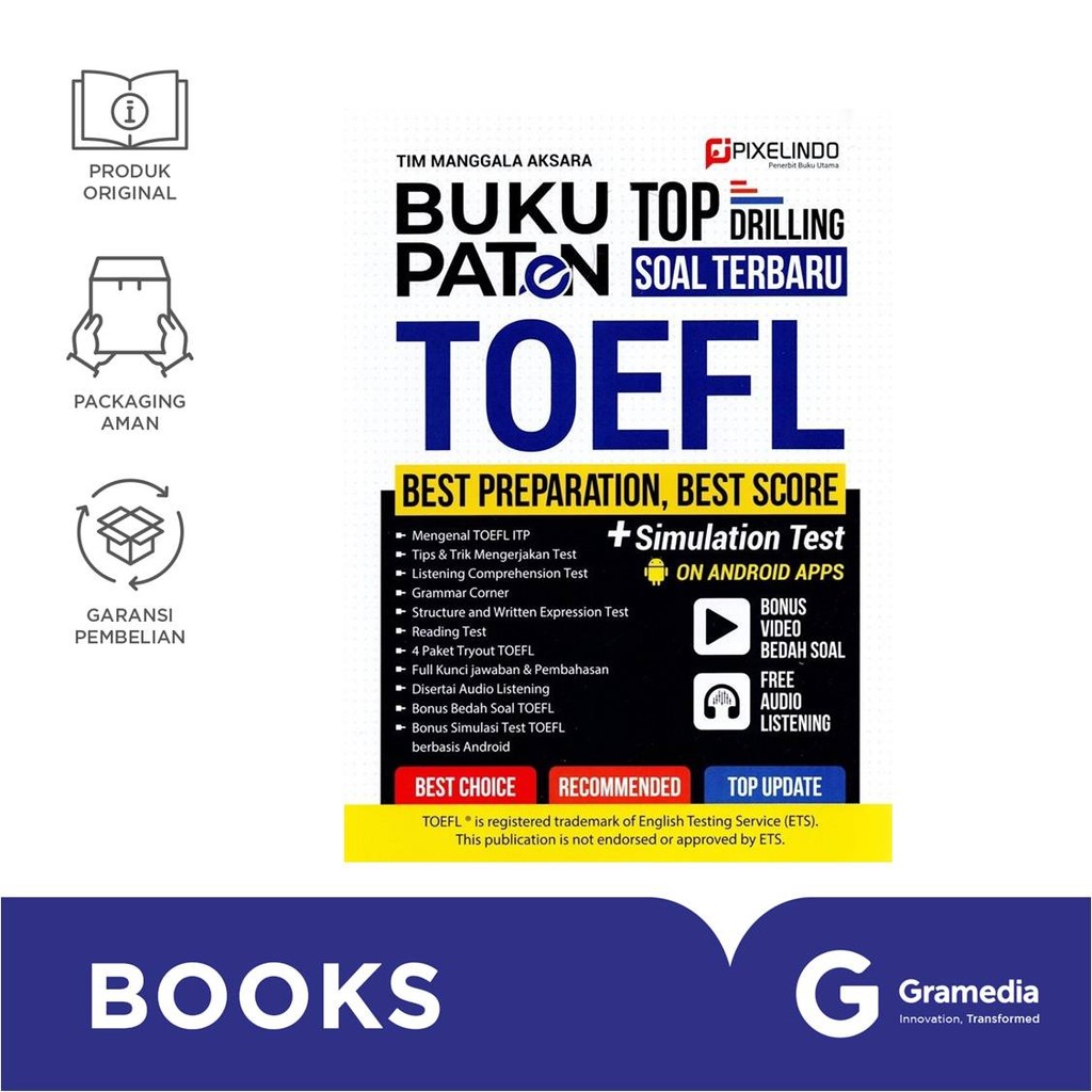 Jual Buku Paten TOP Drilling Soal Terbaru TOEFL ( Tim Manggala Aksara ) | Shopee Indonesia