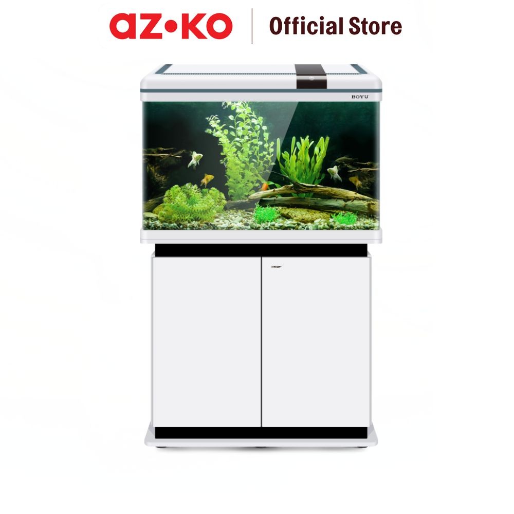 Jual AZKO Boyu 128 ltr Set Aquarium & Kabinet Xf-80 - Putih Tank ...