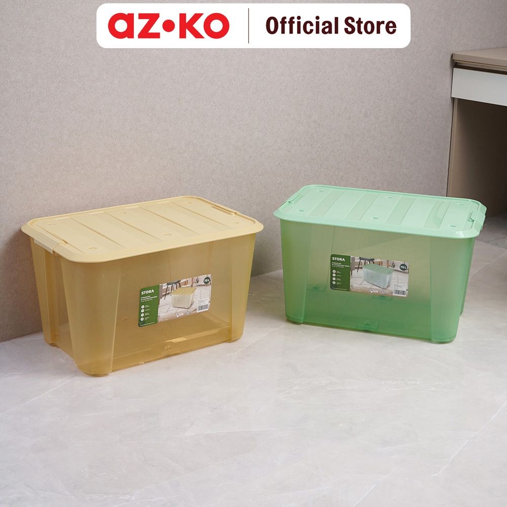 Jual AZKO Stora 62.8x43.1x36.8 Cm Kotak Penyimpanan Dengan Tutup & Roda ...