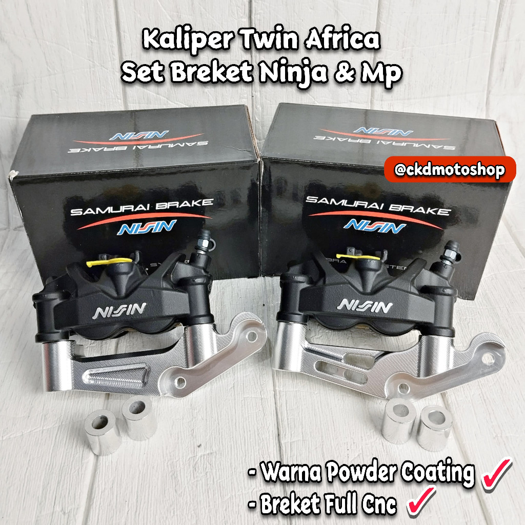 Jual KALIPER TWIN AFRICA 4 PISTON KALIPER 4P TWIN AFRICAN SET BREKET CNC PNP NINJA R RR MEGAPRO ...
