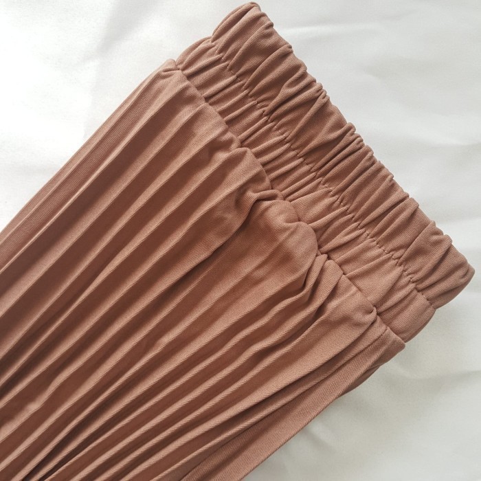 Jual Rok Plisket Premium / Rok panjang plisket - Mocca | Shopee Indonesia