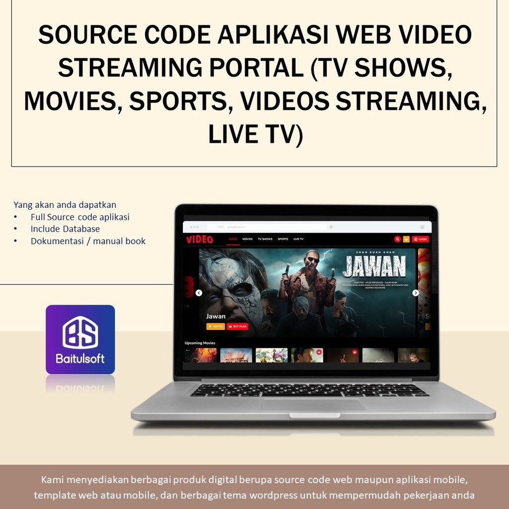 Jual SOURCE CODE APLIKASI WEB VIDEO STREAMING PORTAL (TV SHOWS, MOVIES ...