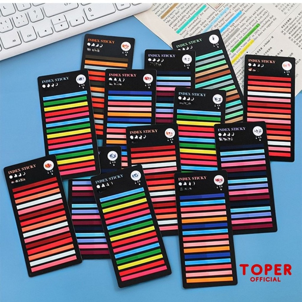 Jual TOPER Sticky Notes Strip Set Index Mark 15 List Warna Stick Note ...