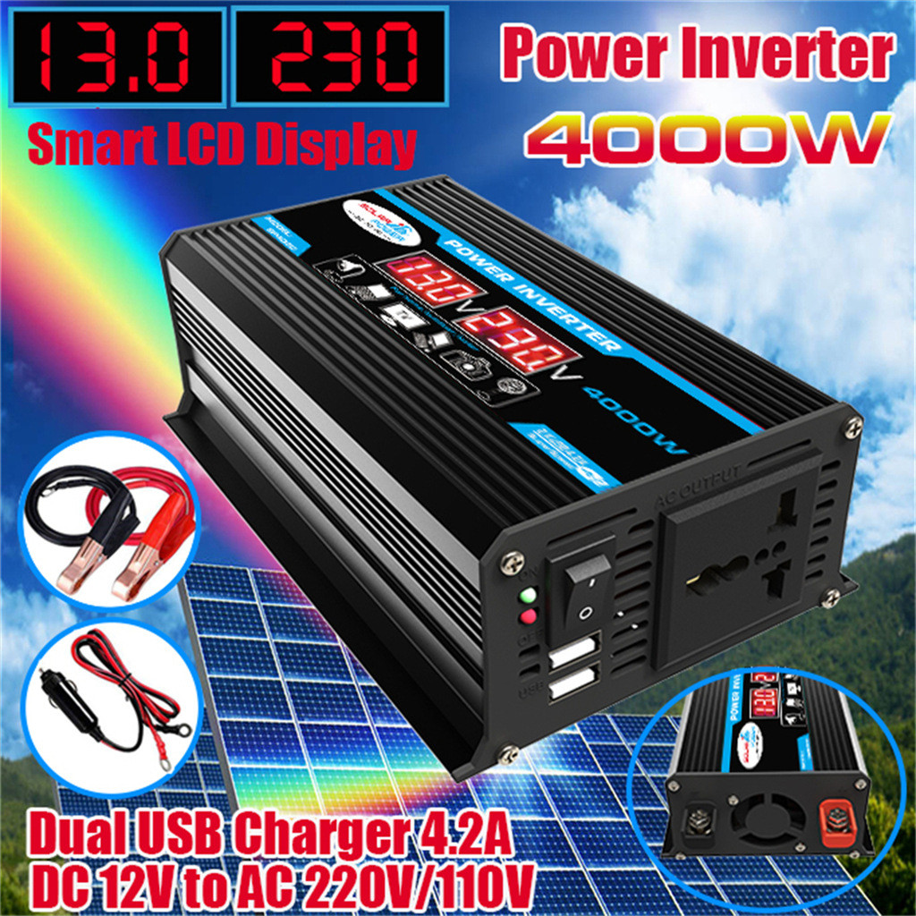 Jual Power Inverter 4000W Mobil Inverter 12V DC Ke 220V AC Power ...