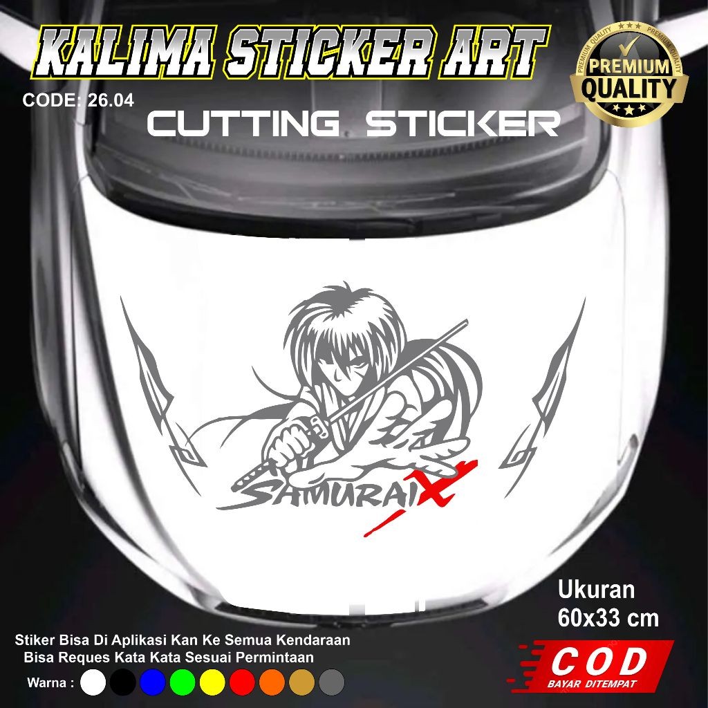 Jual Stiker Mobil Samurai ninja sticker cap mobil variasi stiker cap ...