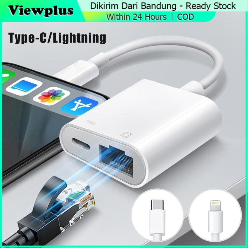 Jual Phone PAD TYPE C/Lightning to LAN Ethernet RJ45 100MBPS Function ...