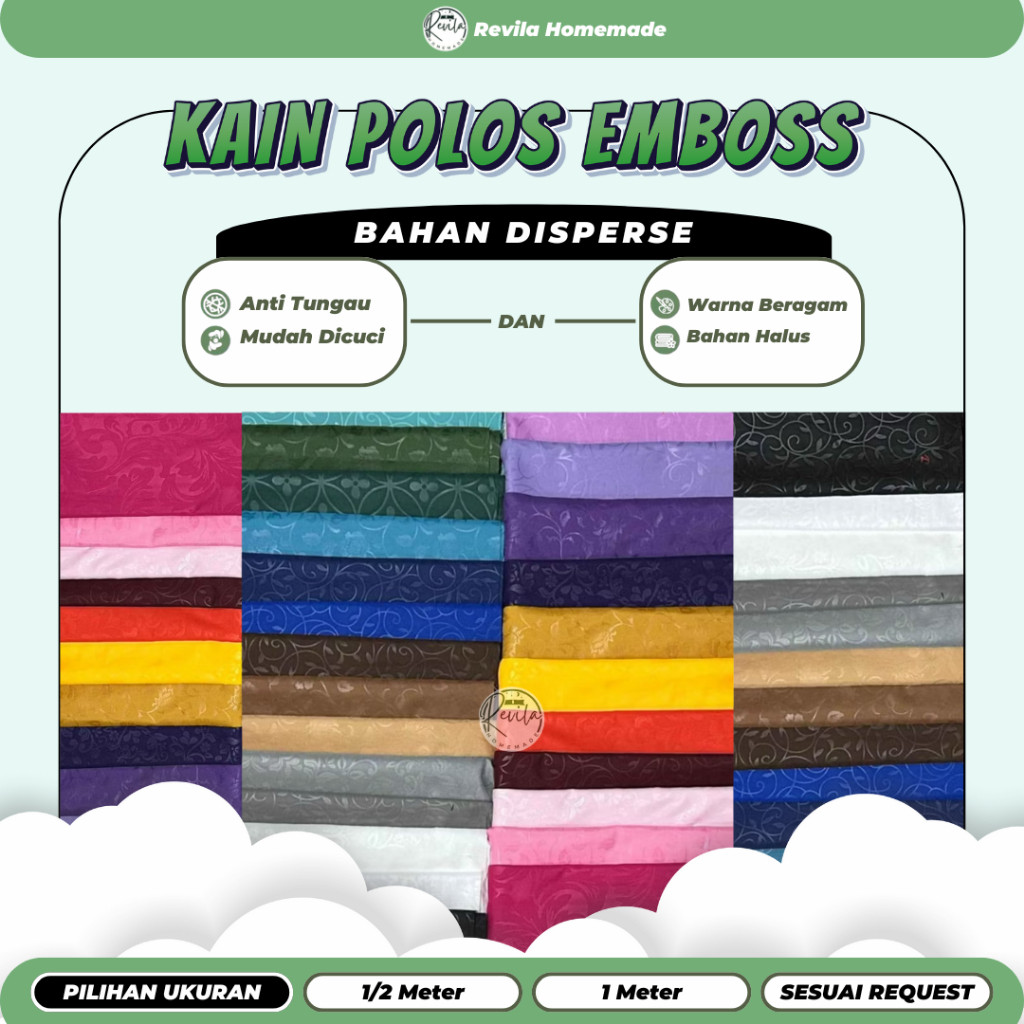 Jual Kain Polos Emboss Meteran Bahan Disperse - Katun Polymicro Bahan ...