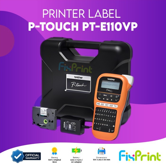 Jual FixPrint Printer Label Brother Portable PT-E110VP Electrician ...