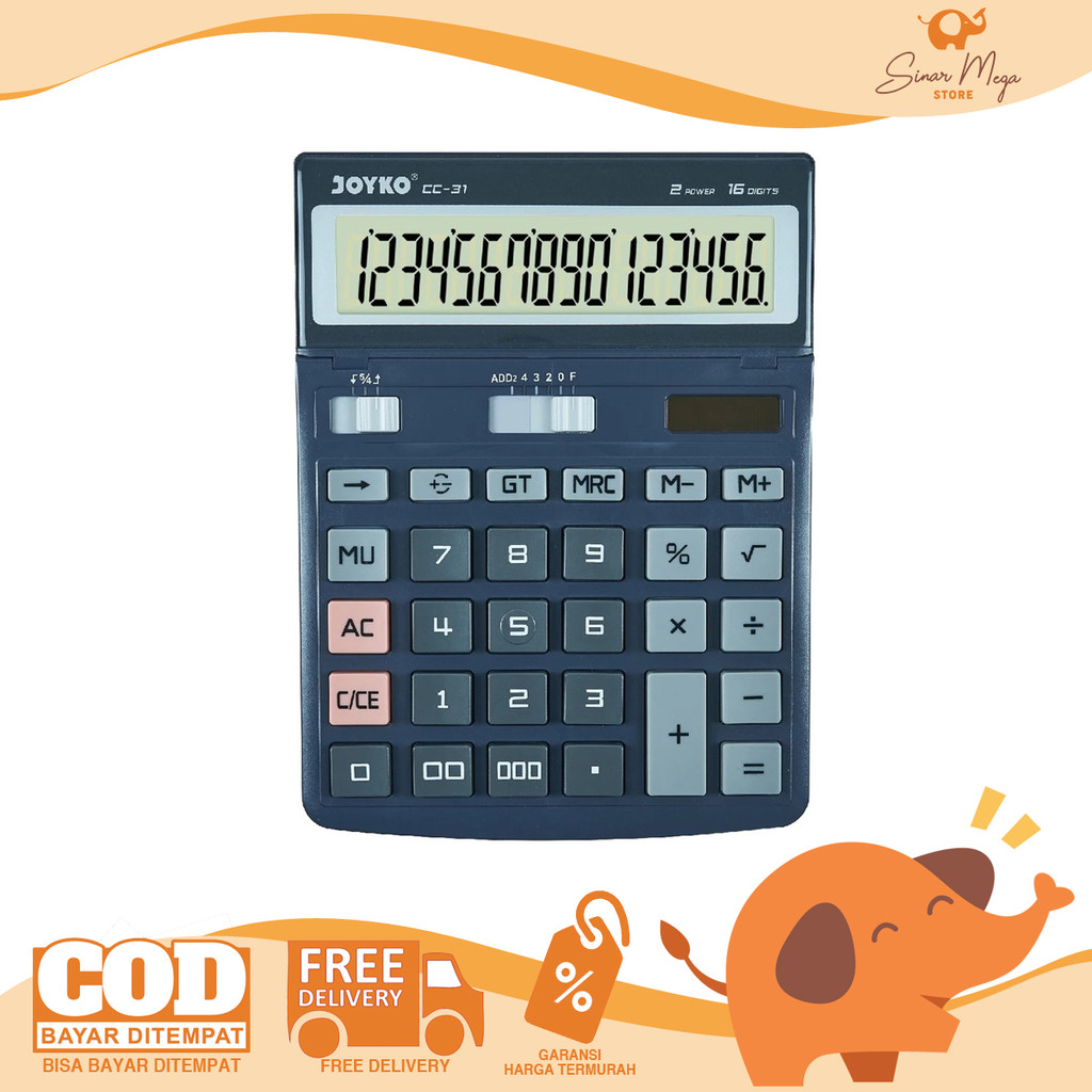 Jual Joyko Calculator CC-31 Big Display - Kalkulator 16 Digit Ukuran Besar Jumbo Murah | Shopee ...