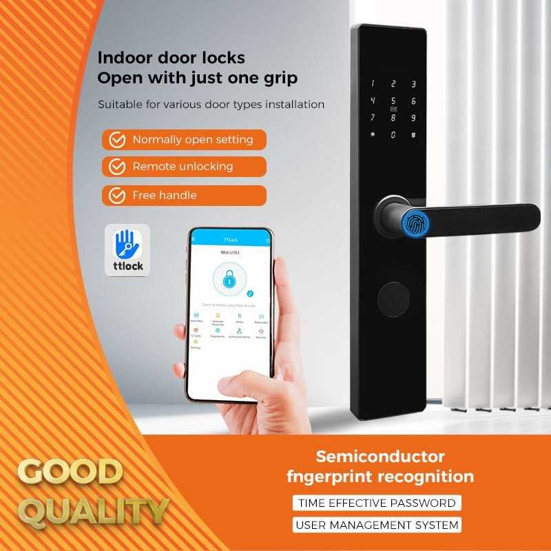 Jual AH - MAISUSTY Smart Door Lock TTLock App Fingerprint Password Card ...