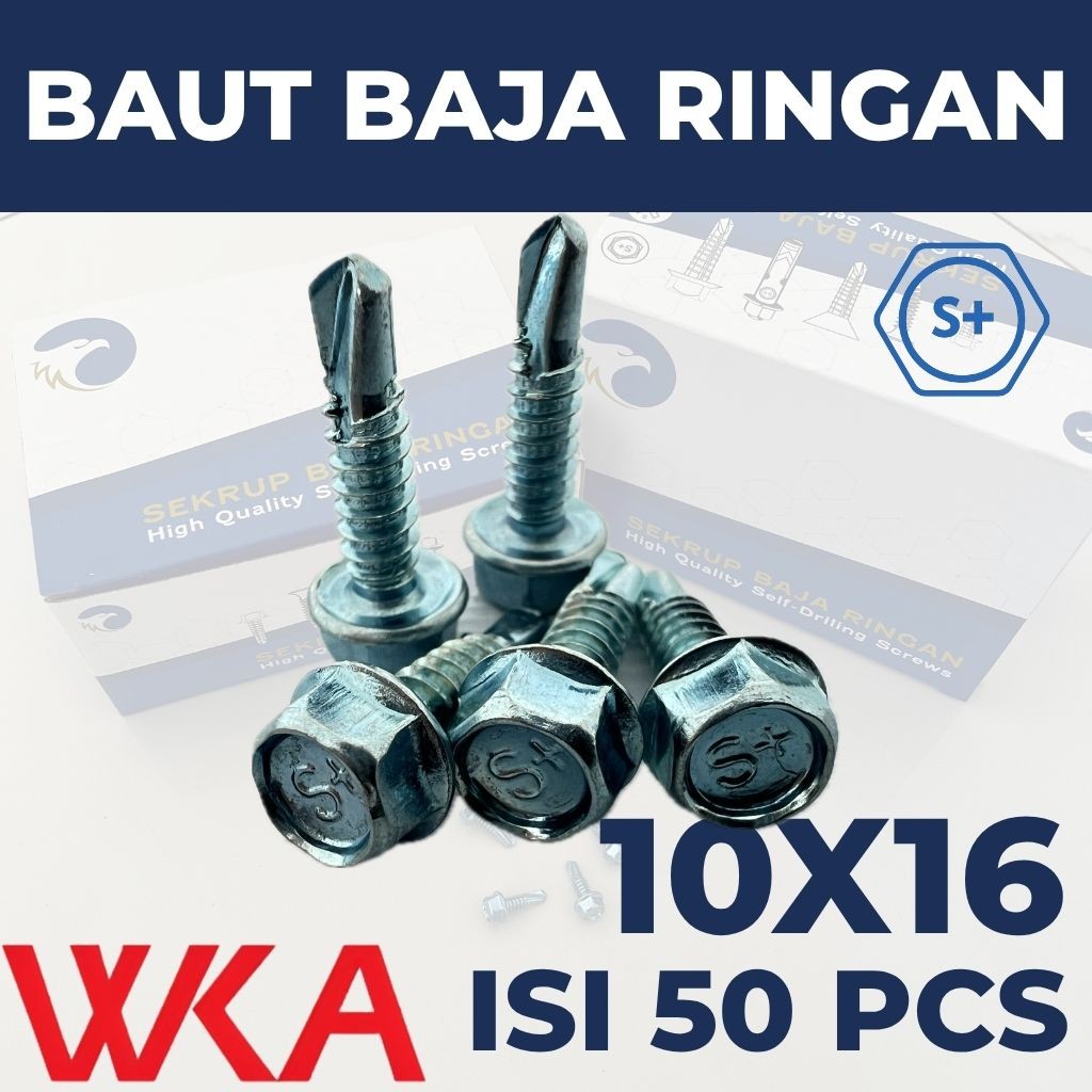 Jual Baut Baja Ringan 10x16 (ISI 50 PCS) – Sekrup Seng / Baut Seng / Sekrup Baja Ringan / Metal ...