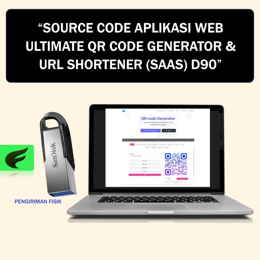 Jual SOURCE CODE APLIKASI WEB ULTIMATE QR CODE GENERATOR & URL SHORTENER (SAAS) D90 | Shopee ...