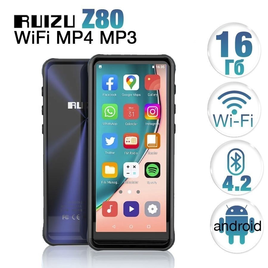Jual RUIZU Z80 16GB - MP3 MP4 HD Digital Audio Player - Android 8.1 ...