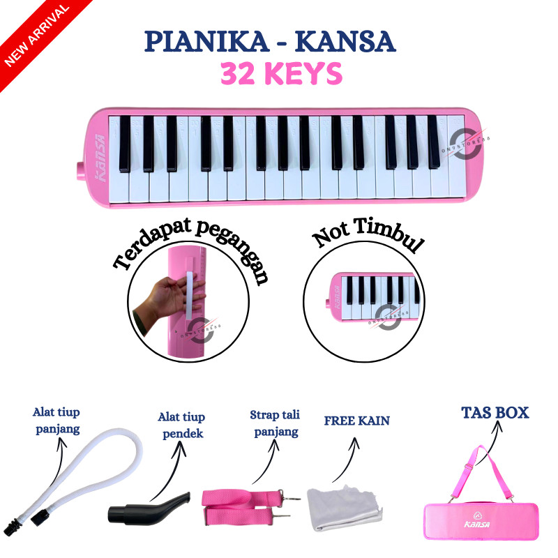Jual PIANIKA TIUP KANSA BOX 32 KEYS SET ALAT MUSIK KEYBOARD MAINAN ANAK ...