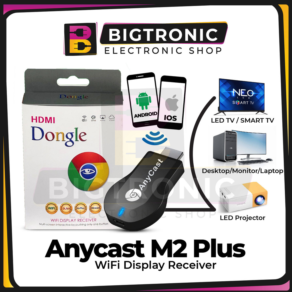 Jual ANYCAST M2 PLUS Alat Penghubung HP Mirroring ke Proyektor TV ...