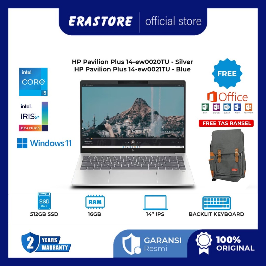 Jual HP Pavilion Plus 14-ew0020TU/ew0021TU i5-1355U 512GB SSD 16GB ...