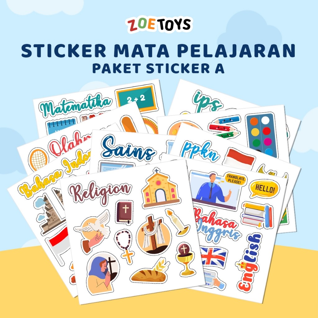 Jual Zuccaqu Sticker Mata Pelajaran Set | Journal Back to School ...