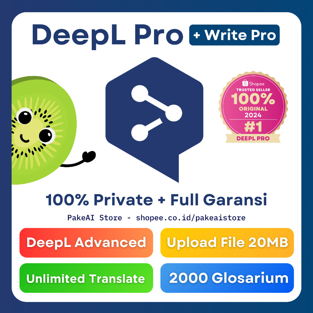 Jual DeepL Pro Advanced + Write Pro 60 Hari - 100% Private + Full ...