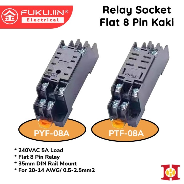 Jual FUKUJIN Socket Soket Dudukan Relay Rilay 8 Pin Kaki PYF08A PTF08A ...