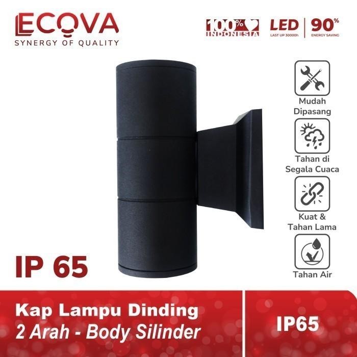 Jual KAP Lampu Dinding 2 Arah SILINDER Body Almunium IP65 Ecova ...